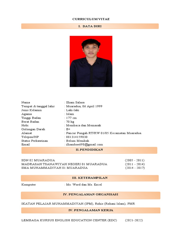 CV Ilham Salasa | PDF