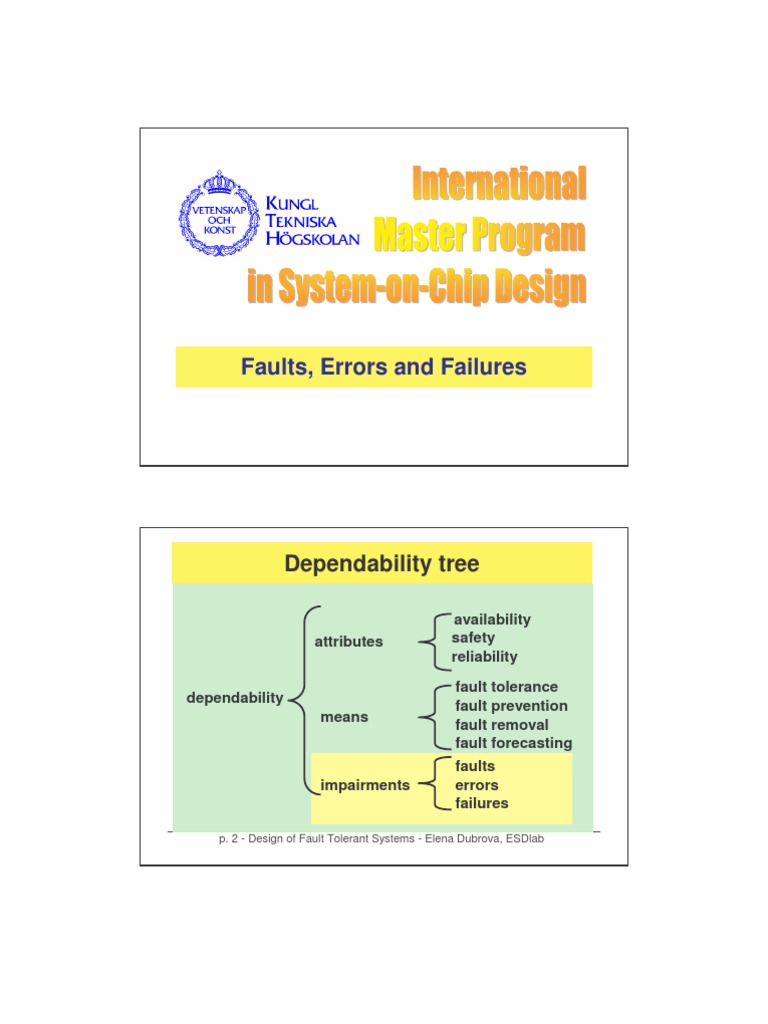 Faults, Errors and Failures: Dependability Tree | PDF | Software Bug | Fault Tolerance
