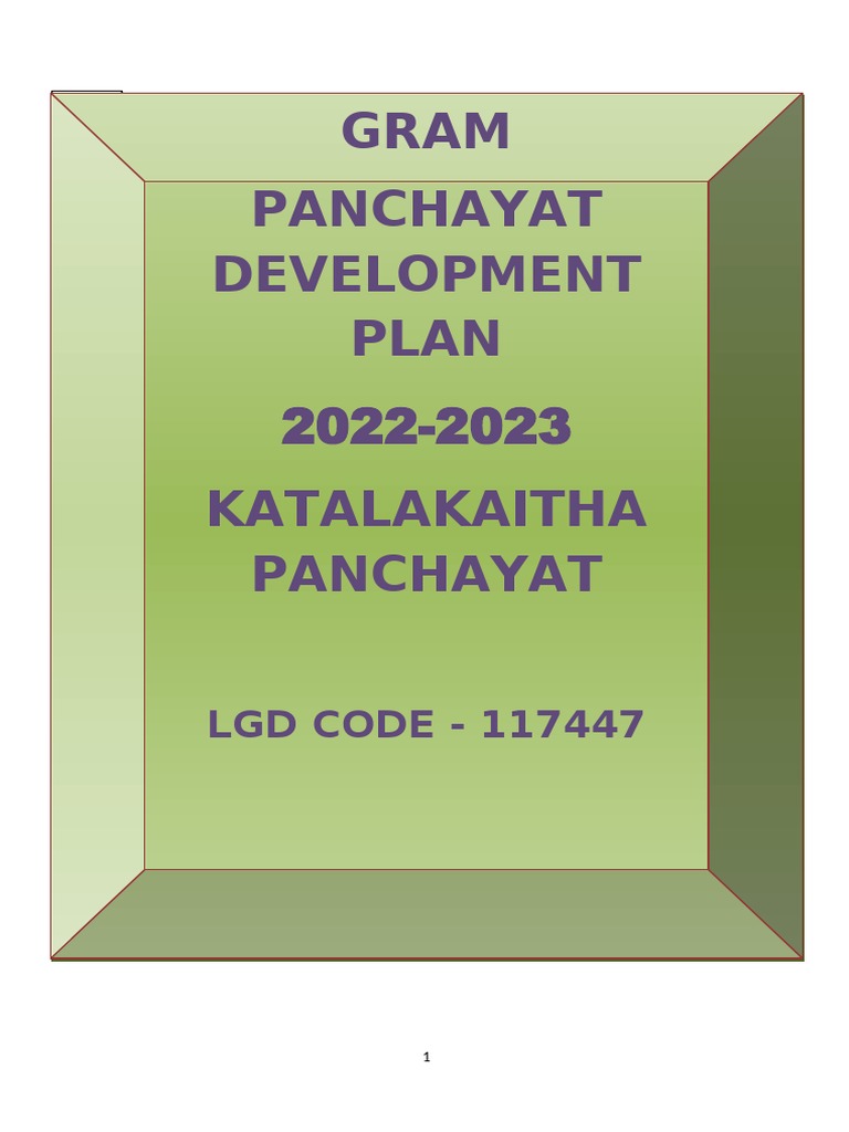 Gram Panchayat Development Plan Kathalkaitha 2 | PDF | Agriculture ...