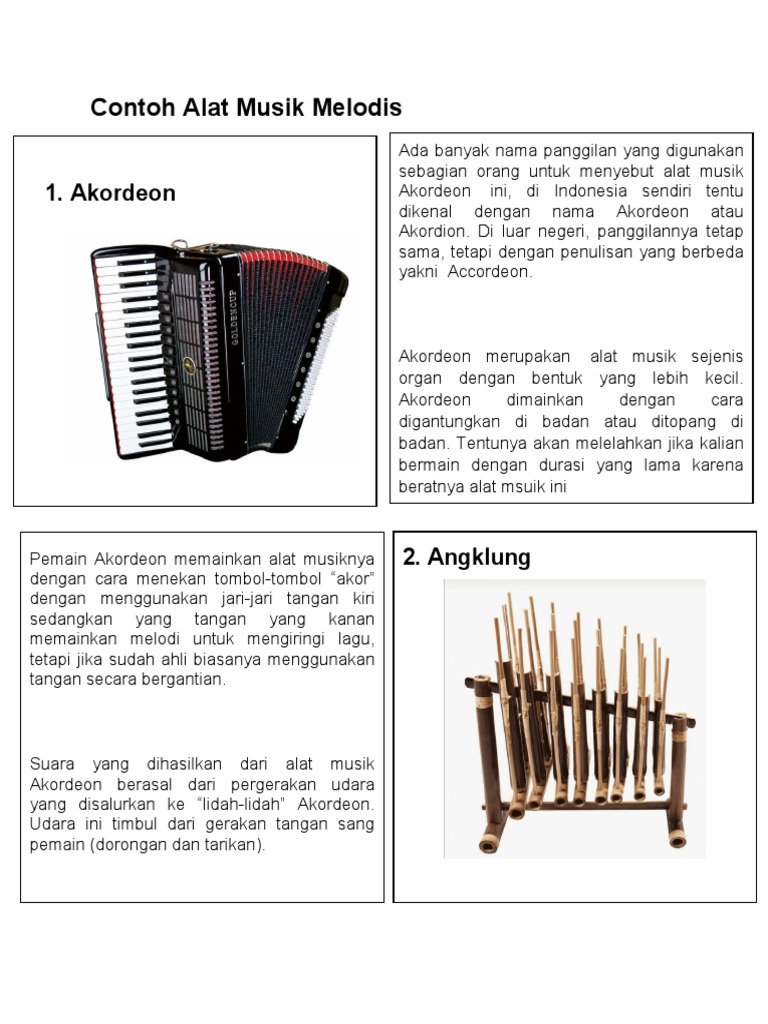 Contoh Alat Musik Melodis | PDF