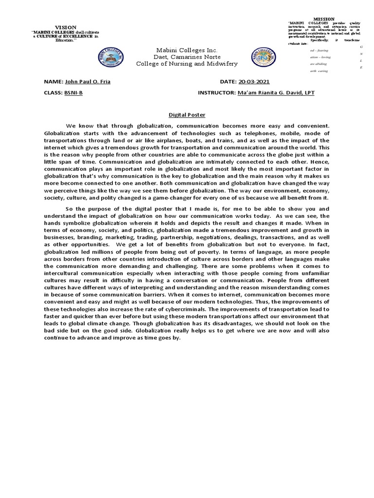 Digital Poster | PDF | Globalization | Communication