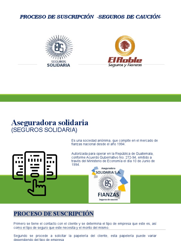 Proceso de Suscripción - Seguro de Caución | PDF | Seguro | Reaseguro