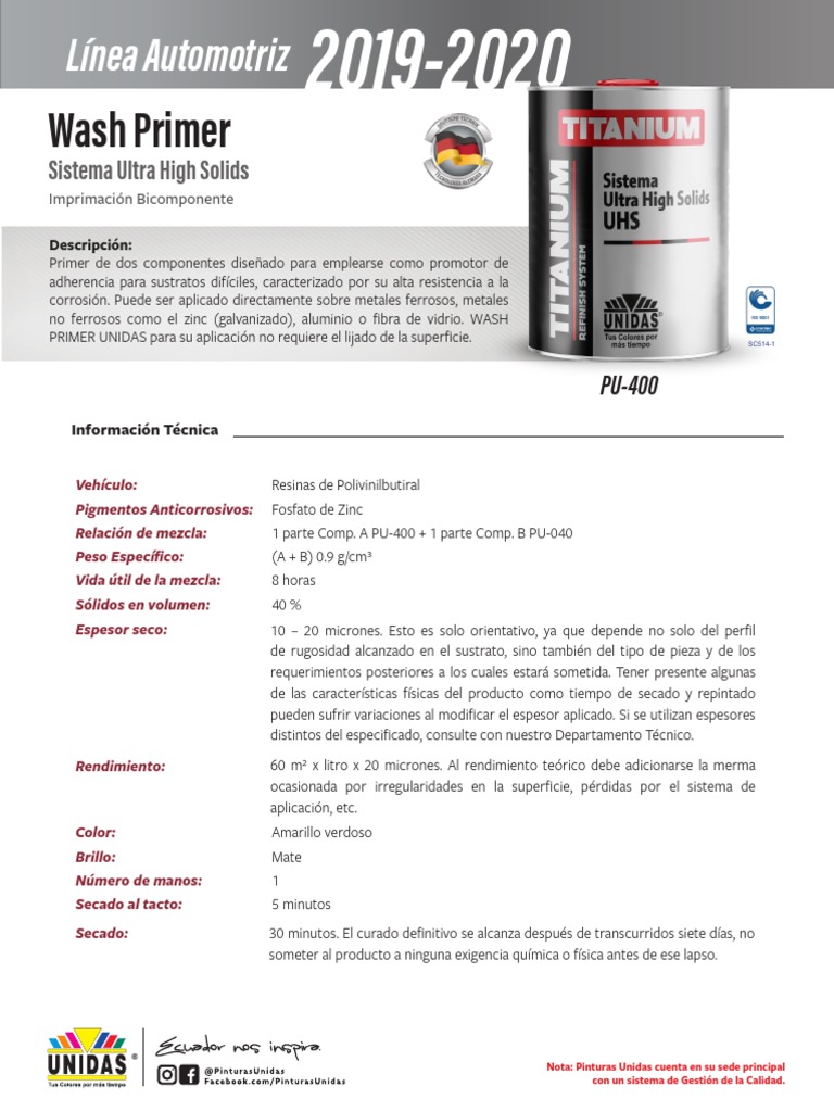 Wash Primer | PDF | Pintar | Sustancias químicas