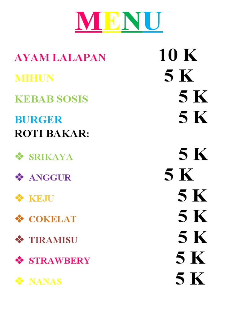 Menu | PDF