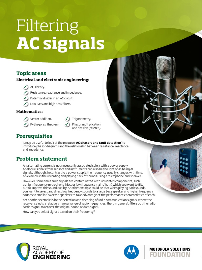 AC Signal Filtering - FINAL | PDF | Electrical Impedance | Electronic ...