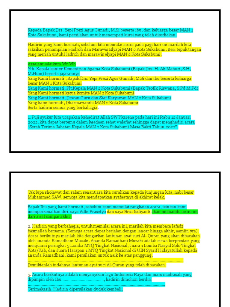 Draf MC Kepsek | PDF