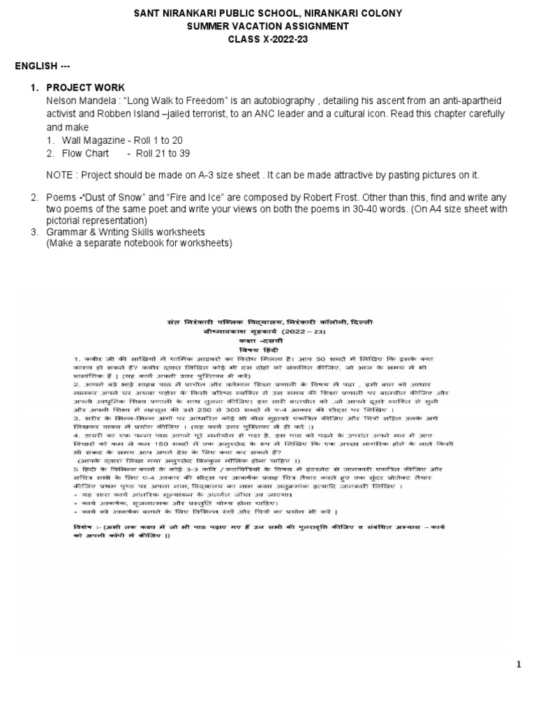 Class X Summer Vacation Assignments 2022-23 | PDF | Precipitation (Chemistry) | Sodium Hydroxide