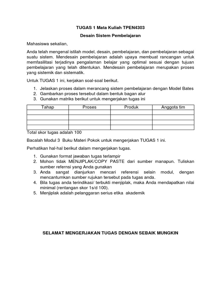 Tugas Tuton 1 TPEN4303 | PDF