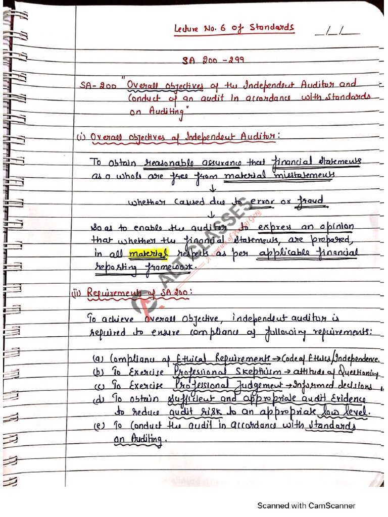Lecture 13 - Standards On Auditing (SA 200, 210, 220 and SQC 1) | PDF