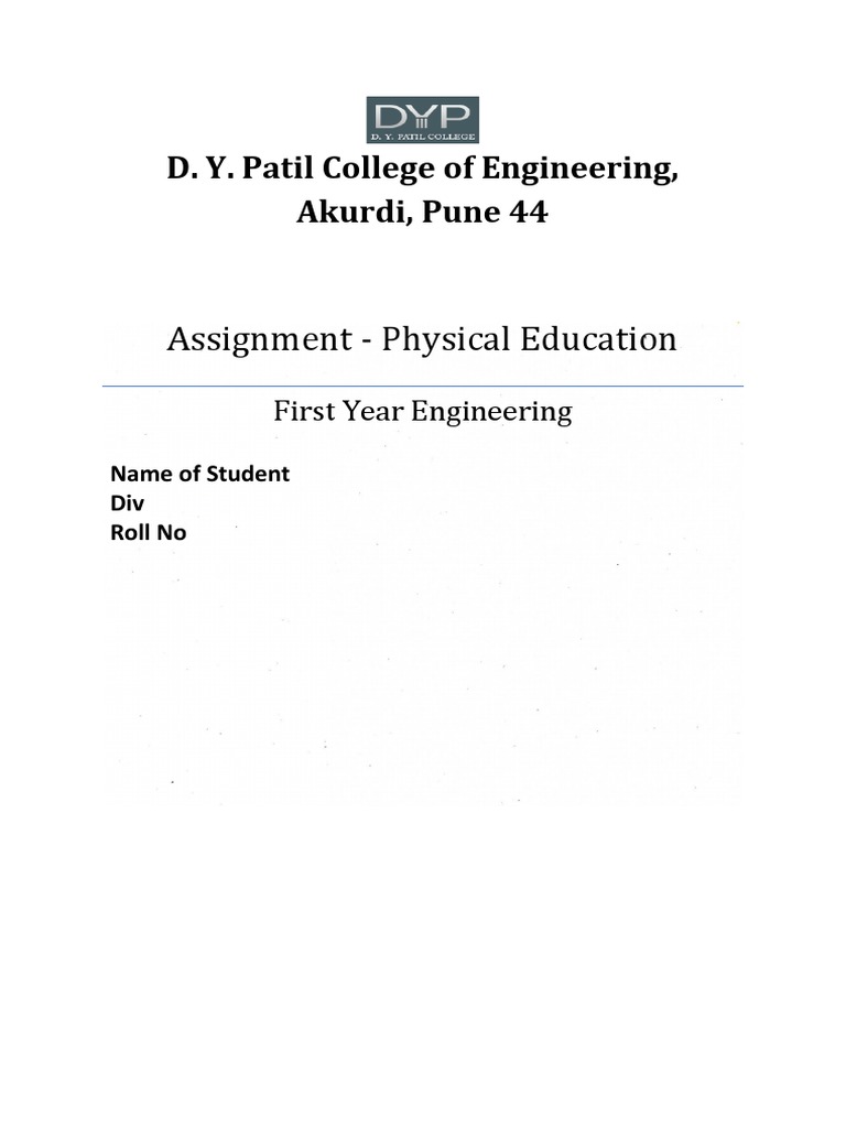 Assignment - Physical Educaton | PDF
