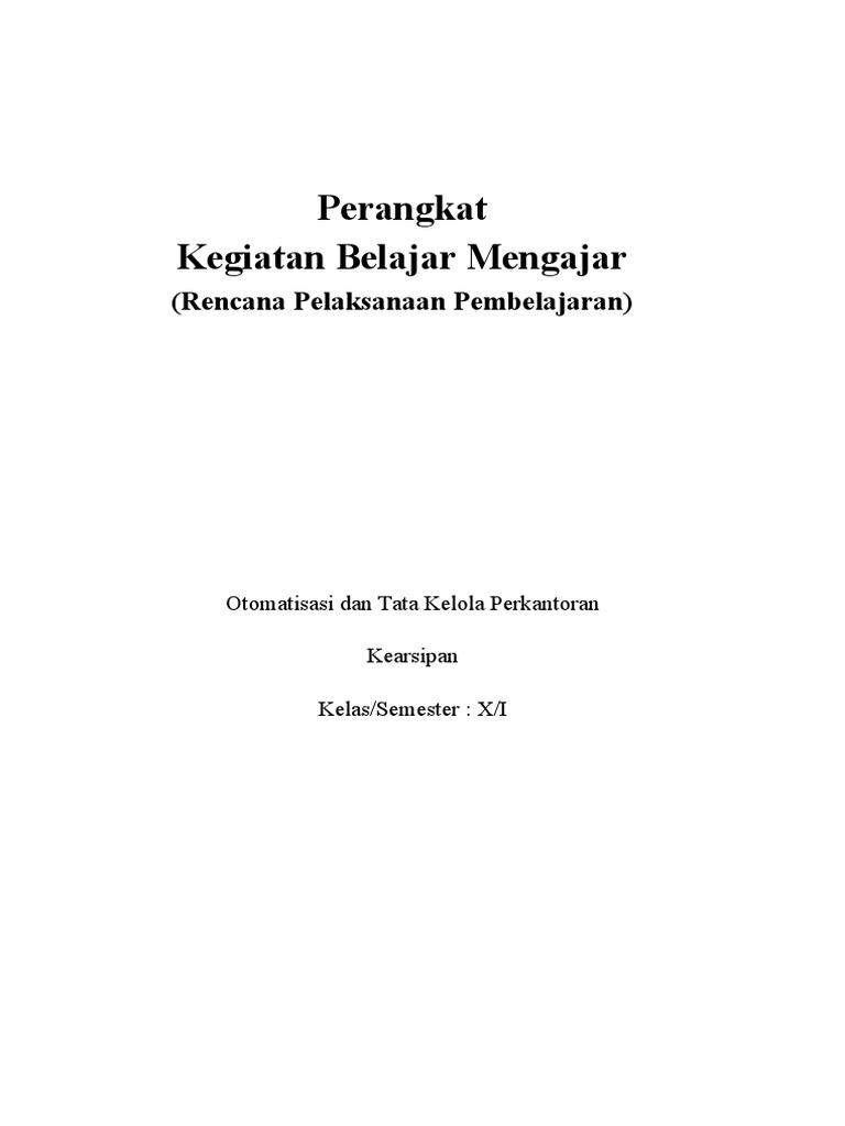 RPP OTKP Kearsipan | PDF