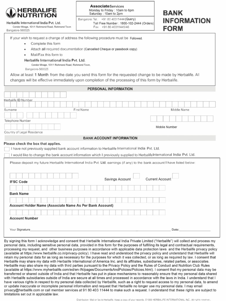 Bank Information Form | PDF