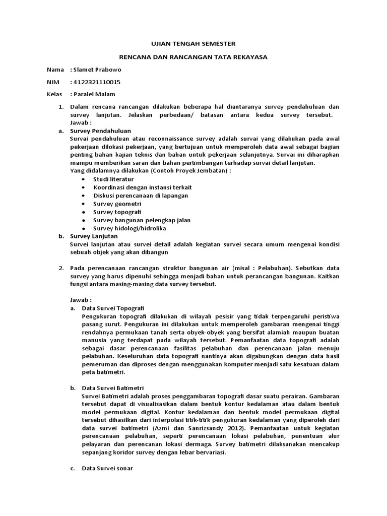 Ujian Tengah Semester - Rancangan Rekayasa | PDF | Sains & Matematika