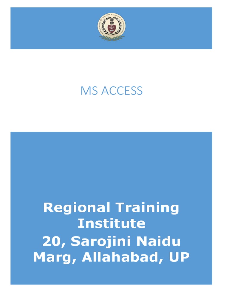 Ms Access Tutorial Pdf Microsoft Access Databases