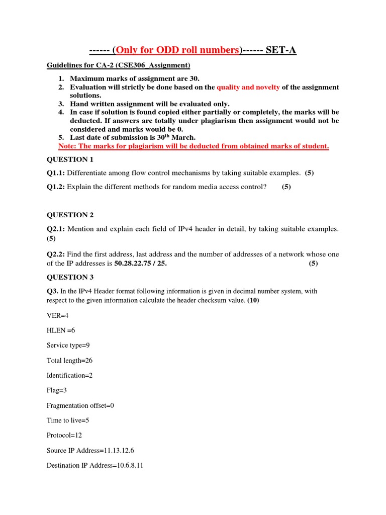 A1527602291 - 16384 - 19 - 2022 - CSE306 CA2 Assignment | PDF | Internet Protocols | Ip Address