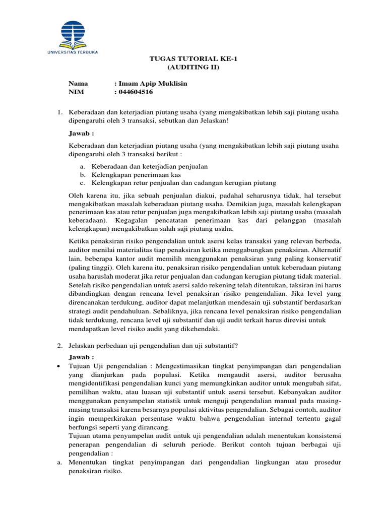 Tugas 1 Auditing Ii | PDF