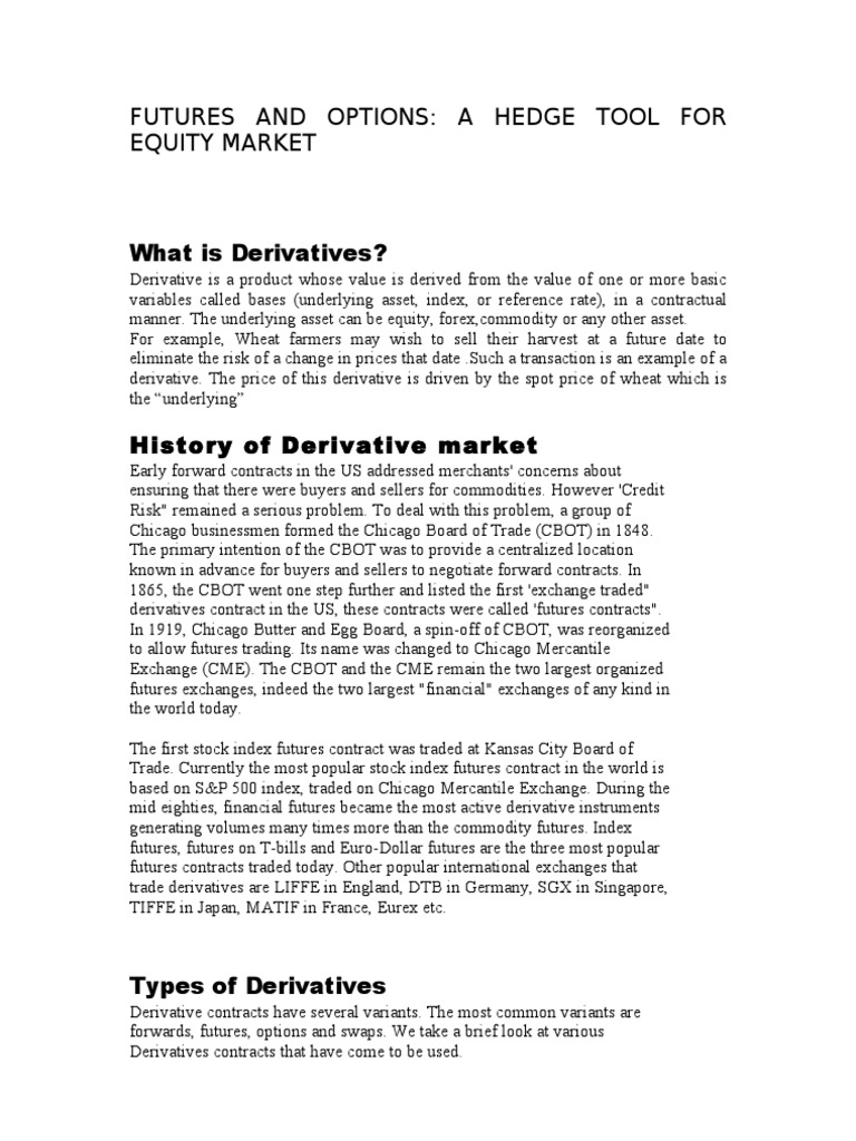 Futures and Options | PDF | Futures Contract | Derivative (Finance)