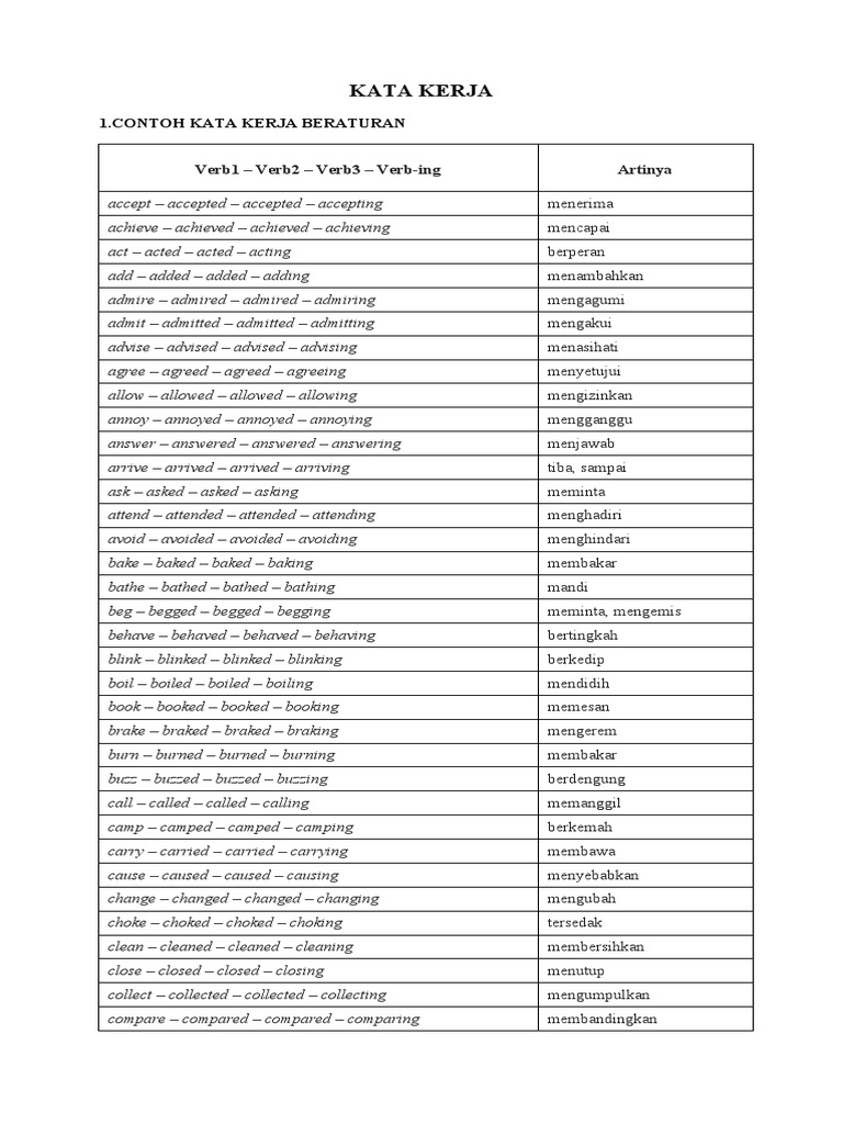 Kata Kerja Dan Kata Sifat | Download Free PDF | Linguistics | Grammar