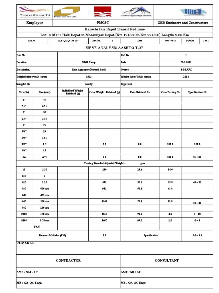 14-Sieve Analysis of Aggregates Fine Agg. | PDF | Geomorphology ...