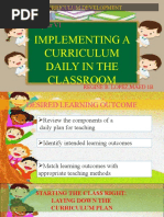 Lesson 2: Implementing A Curriculum Daily in The Classrooms: Presented By: Elaine R. Mateo Bsed ...