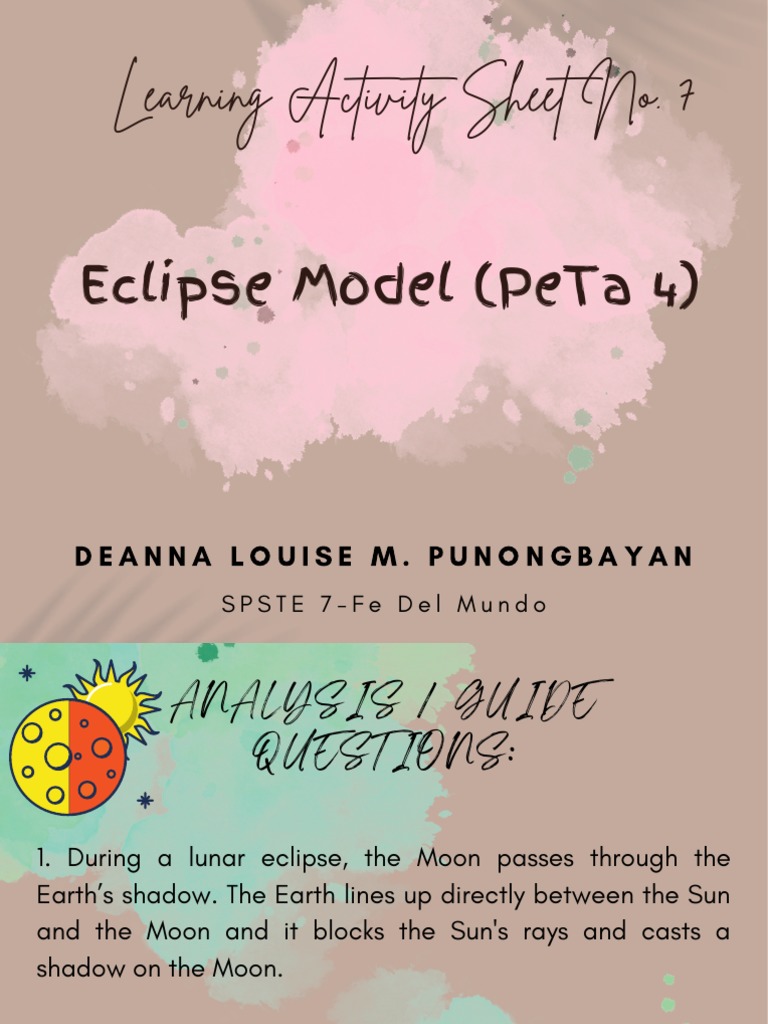 Eclipse Models for Class 7 Activities | PDF | Solar Eclipse | Moon