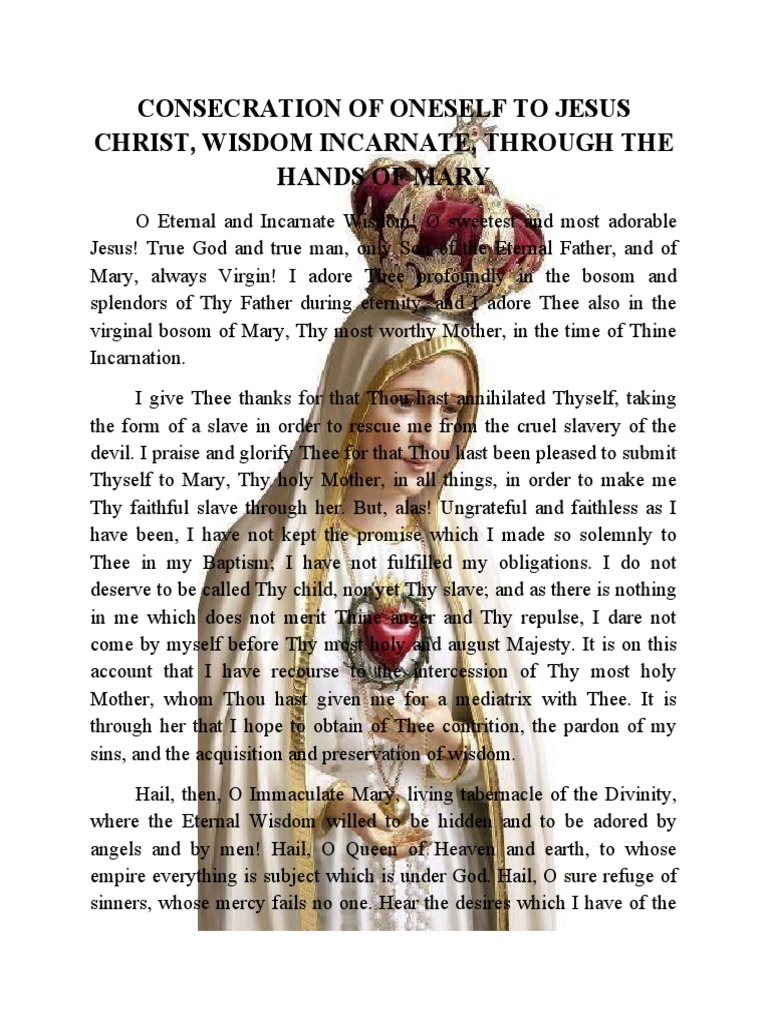 Consecration of Oneself To Jesus Christ | Download Free PDF | Mary, Mother Of Jesus ...