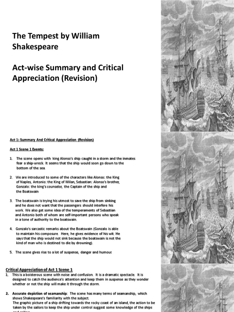 The Tempest - Act-Wise Revision 1 | PDF | The Tempest