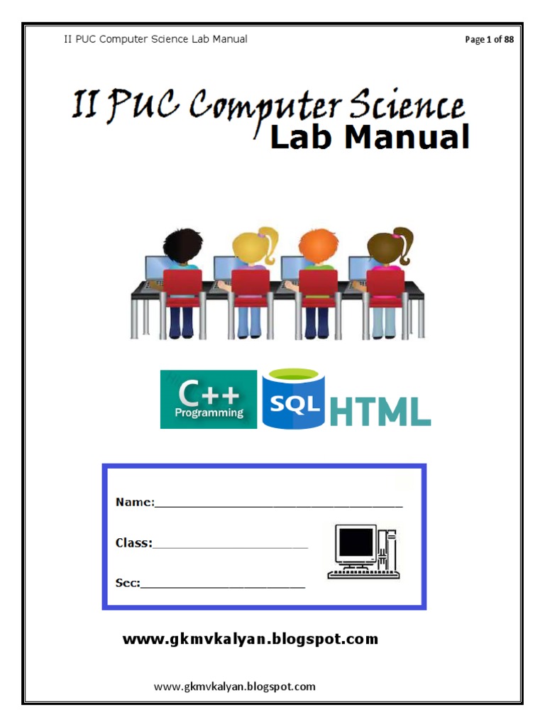 Ii Puc Computer Science Lab Manual Page 1 Of 88 Download Free Pdf C Array Data Structure 