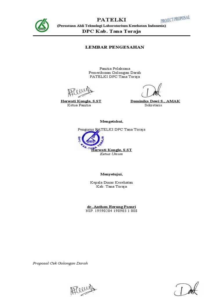 Proposal Cek Golongan Darah Pdf