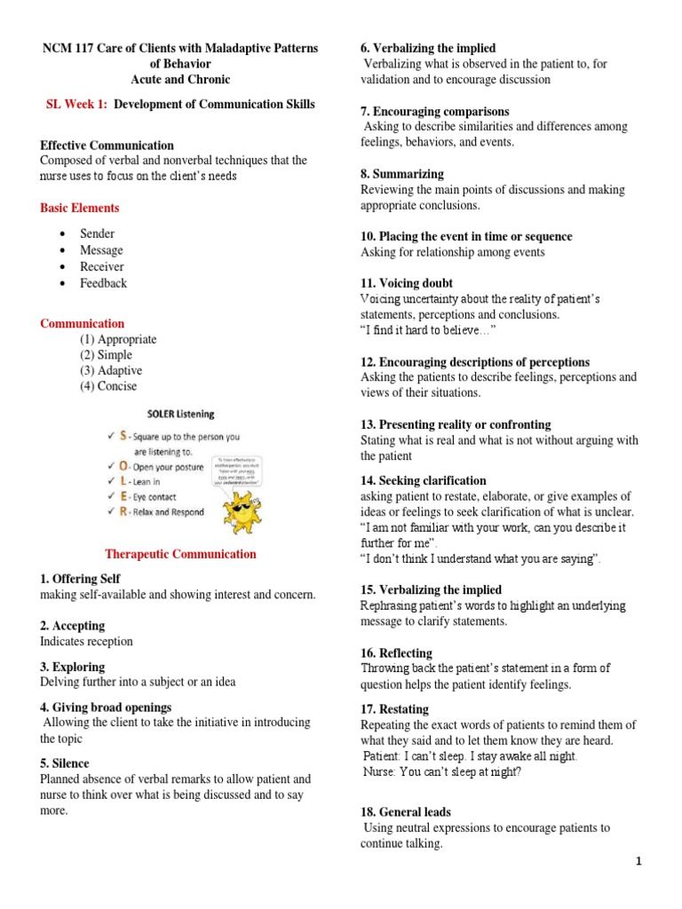 SL WEEK 1 Development of Communication Skills | PDF | Psychology ...
