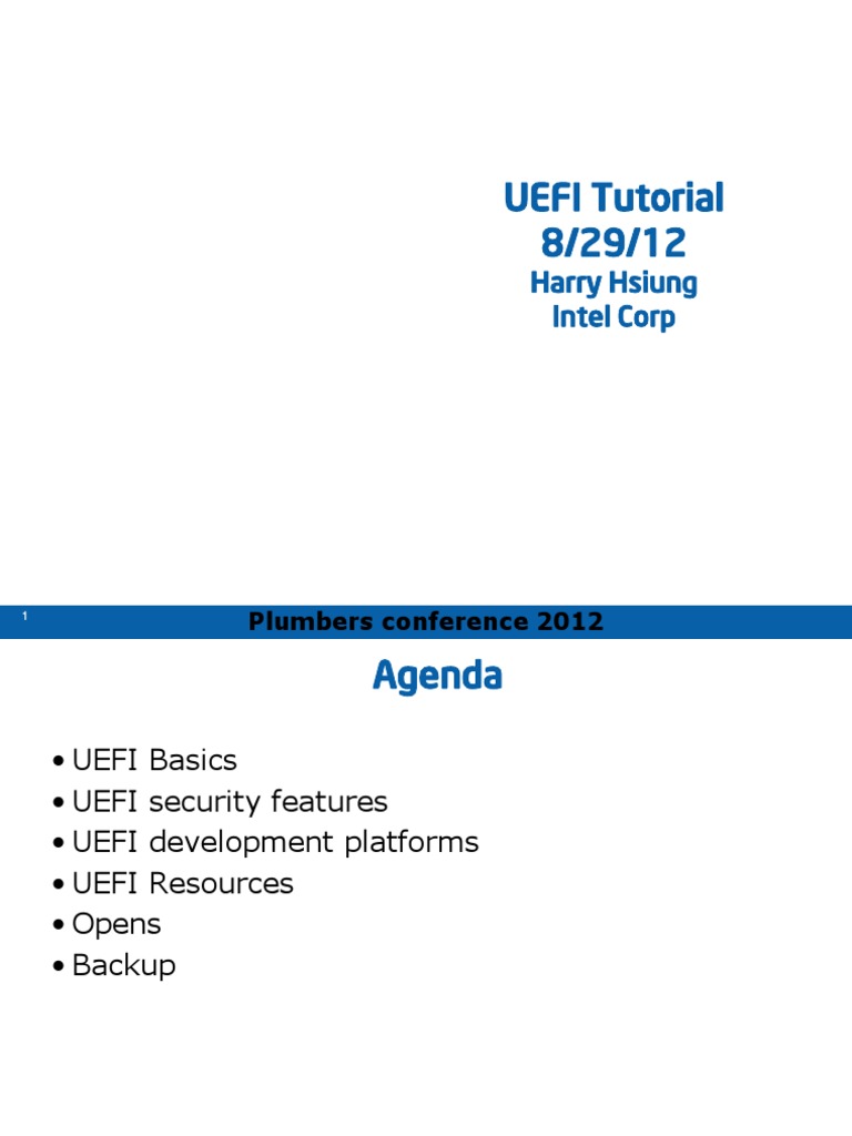 2012 LPC Coreos UEFI Tutorial | PDF | Booting | Bios