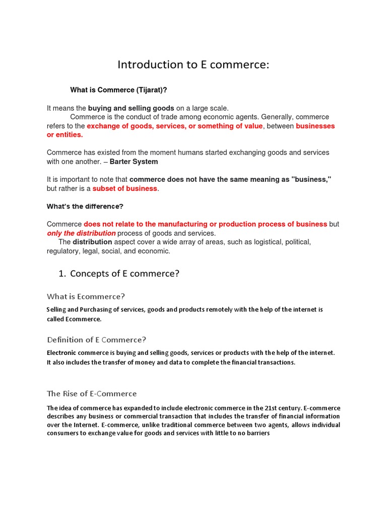 Introduction To E Commerce | PDF | E Commerce | E Bay