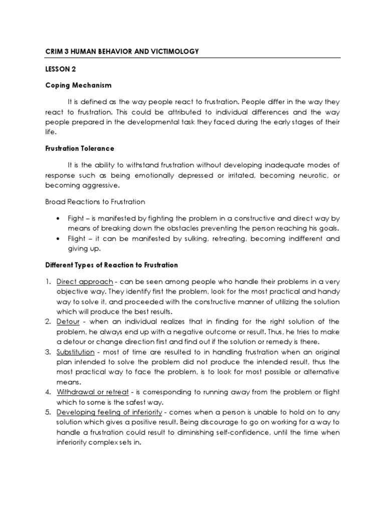Crim 3 Lesson 2 | PDF | Feeling | Anger