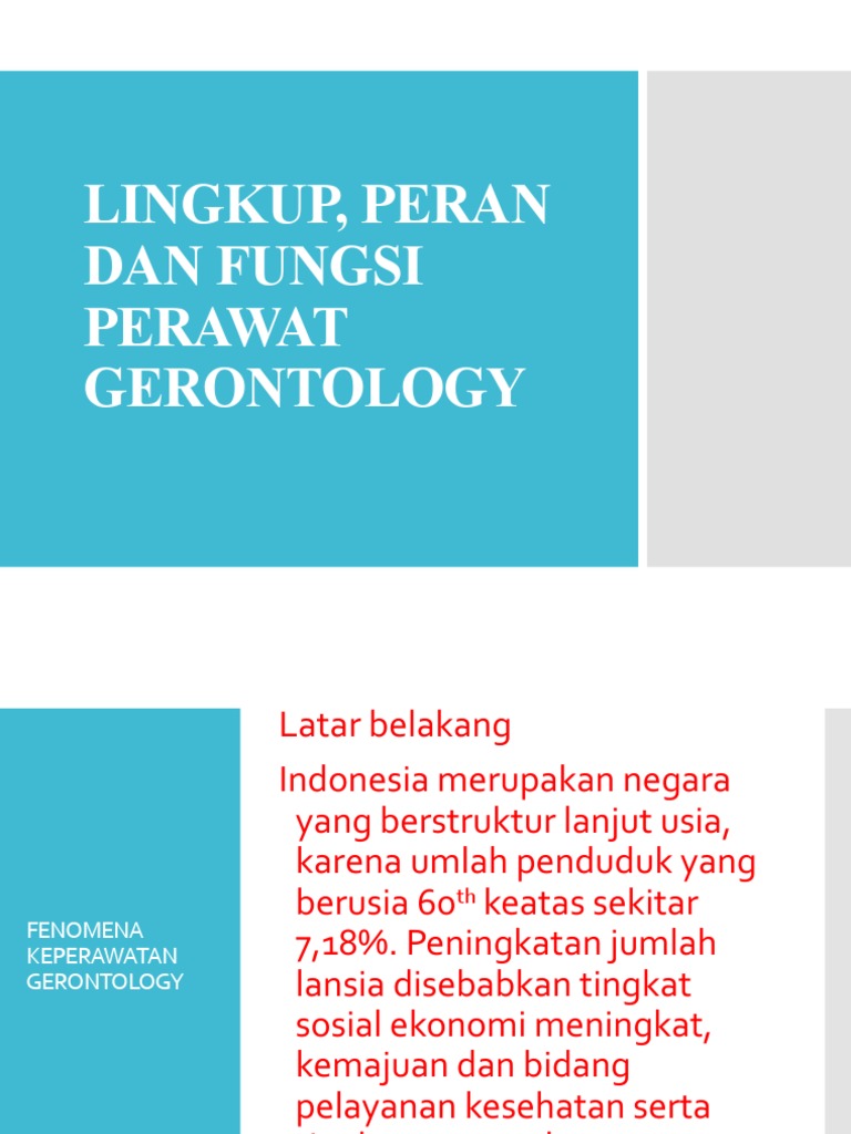 Peran Perawat dalam Keperawatan Gerontologi | PDF