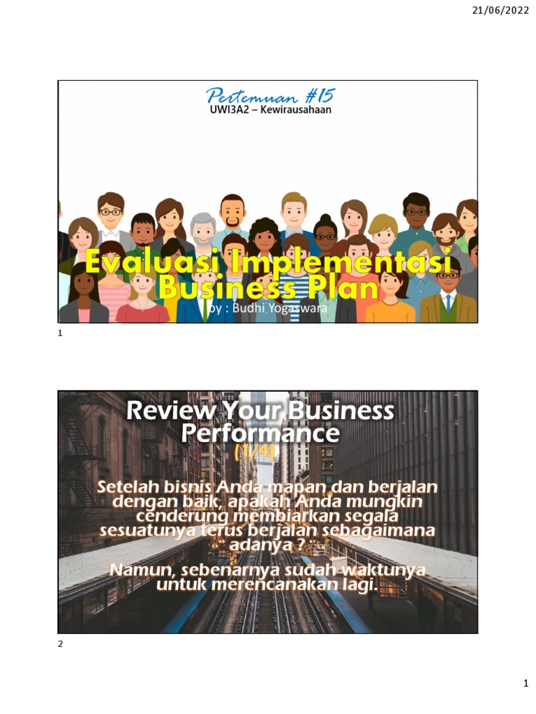 Evaluasi Implementasi Bisnis | PDF | Bisnis