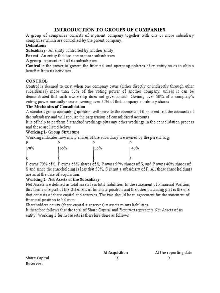 Understanding NCI in Group Accounting | PDF | Goodwill (Accounting ...