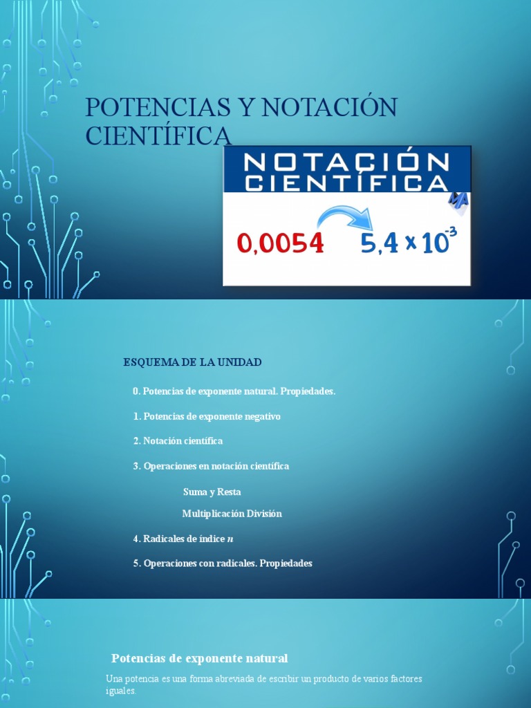 Potencias y Notación Científica | PDF | Exponenciación | Multiplicación