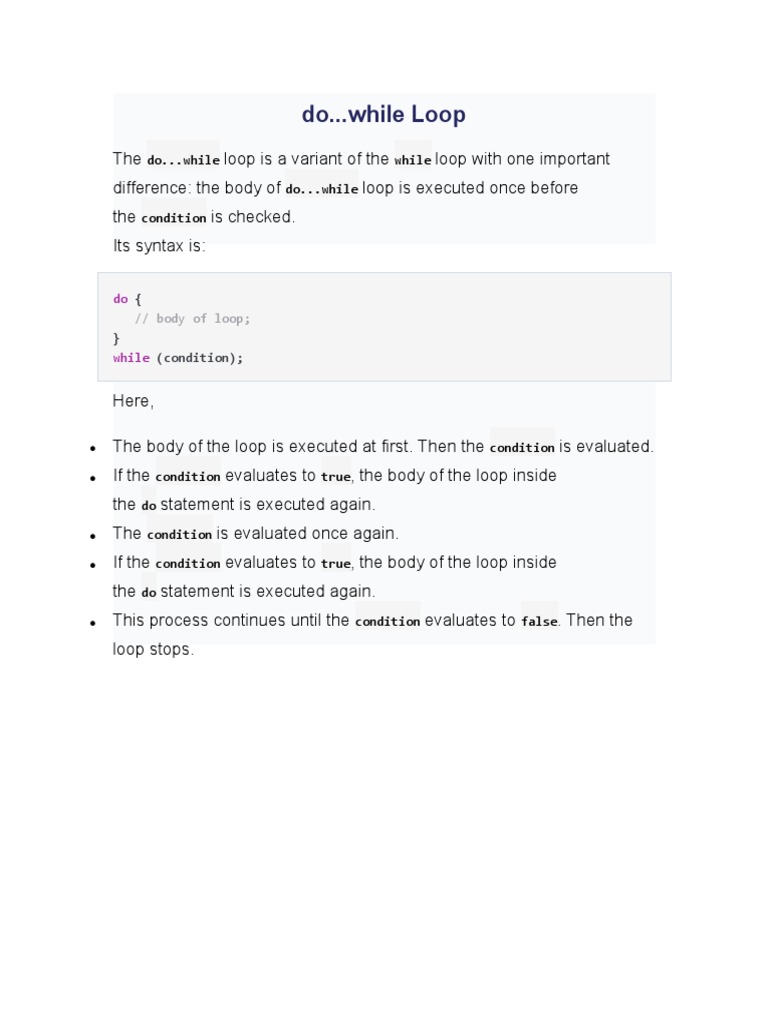 Do While Loop | PDF | Control Flow | Software Development