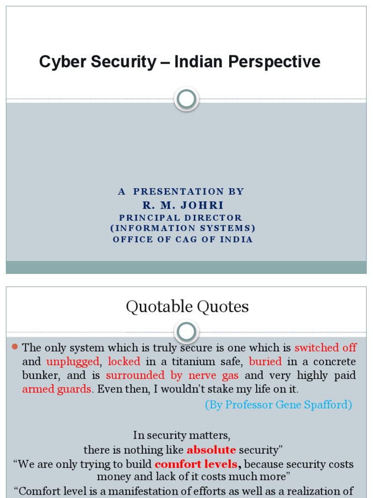 Cyber Security - Indian Perspective | PDF | Security | Computer Security