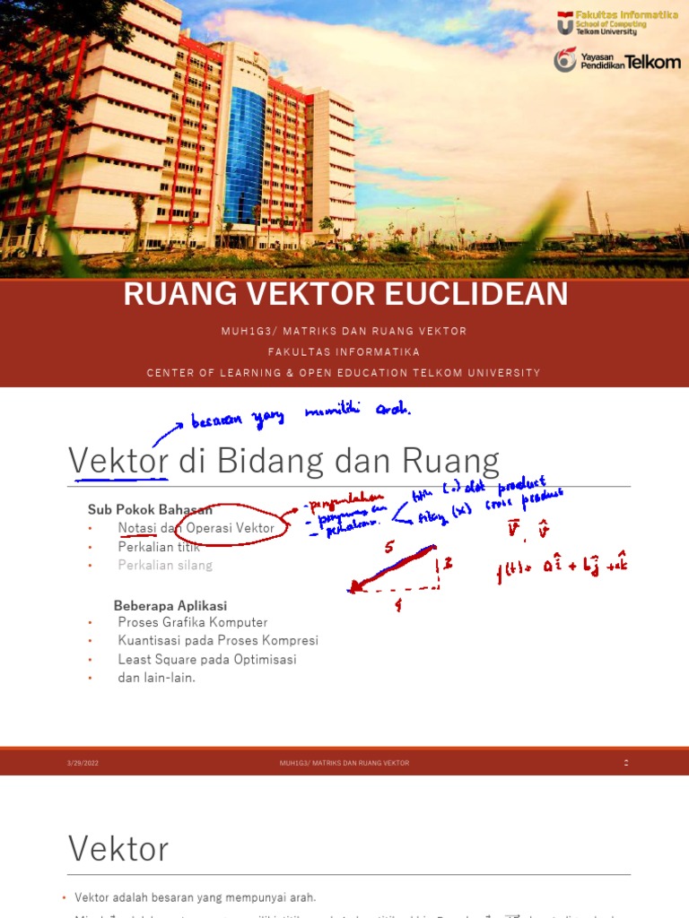 Pert 6 Euclidean Vektor Pdf Metode Bahan Ajar Sains Matematika