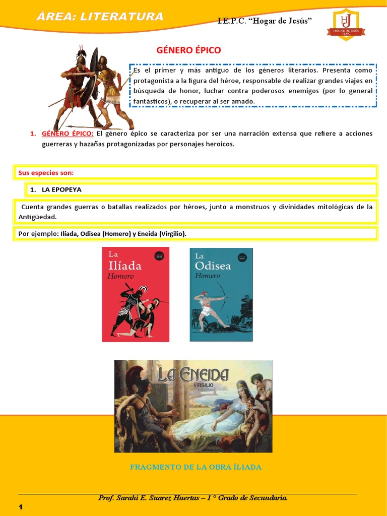 Literatura Género Épico | PDF | Poesía épica