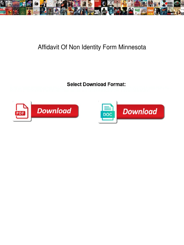 Minnesota Non-Identity Affidavit Form | PDF | Identity Document ...