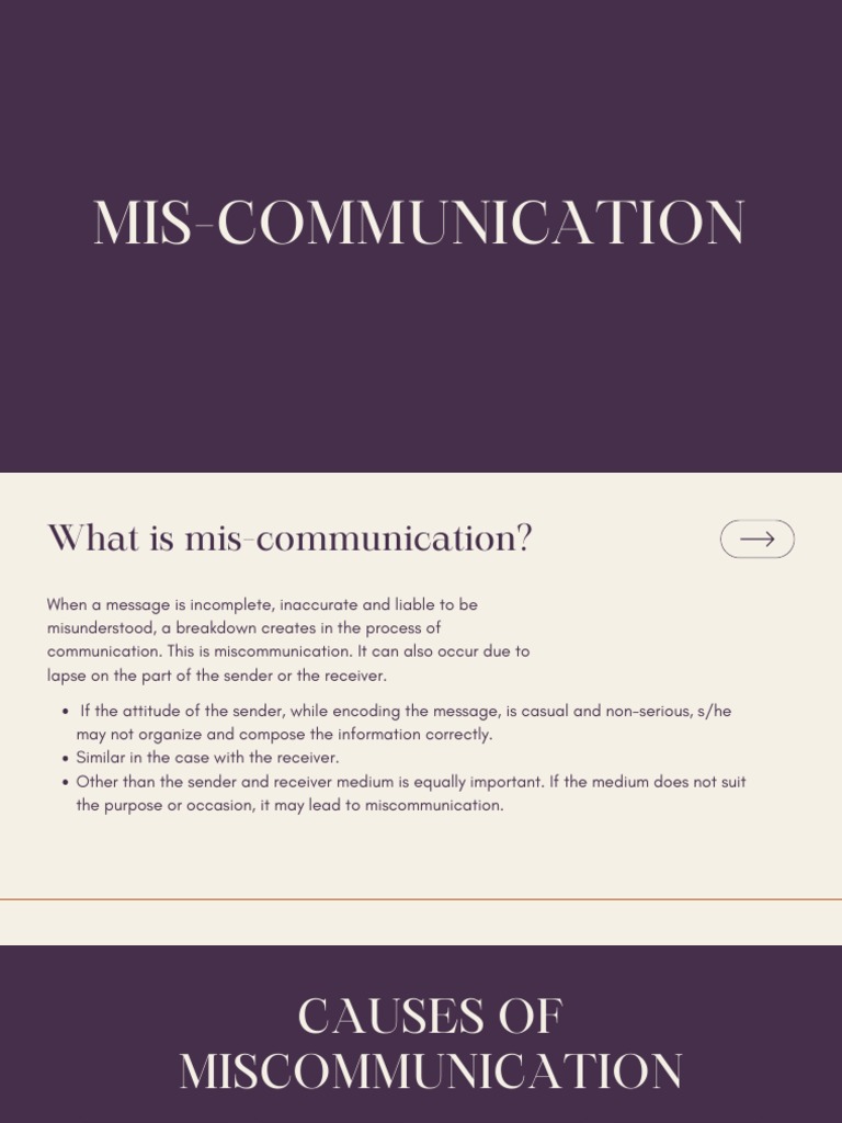 Miscommunication Pdf Communication Noise