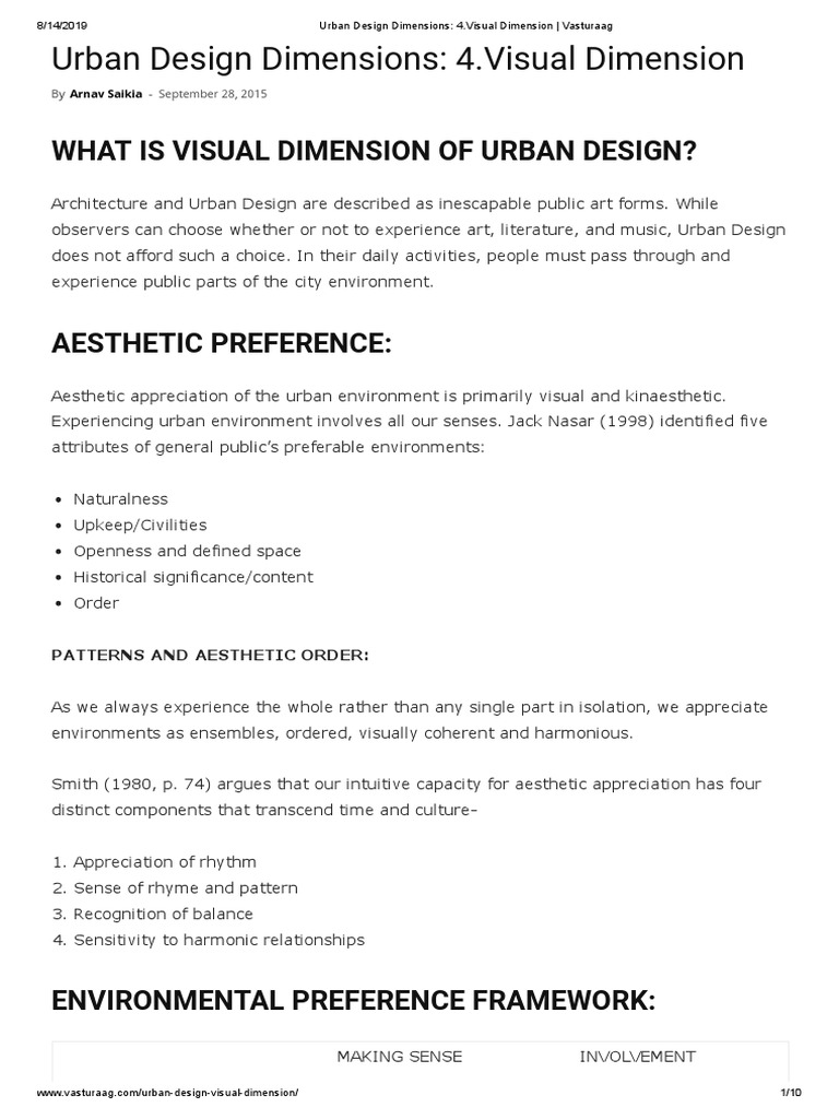 What Is Visual Dimension of Urban Design? | PDF | Space | Urban Design