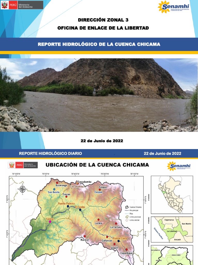 Reporte hidrológico diario de la cuenca Chicama del 22 de junio de 2022 | PDF | Ingeniería ...