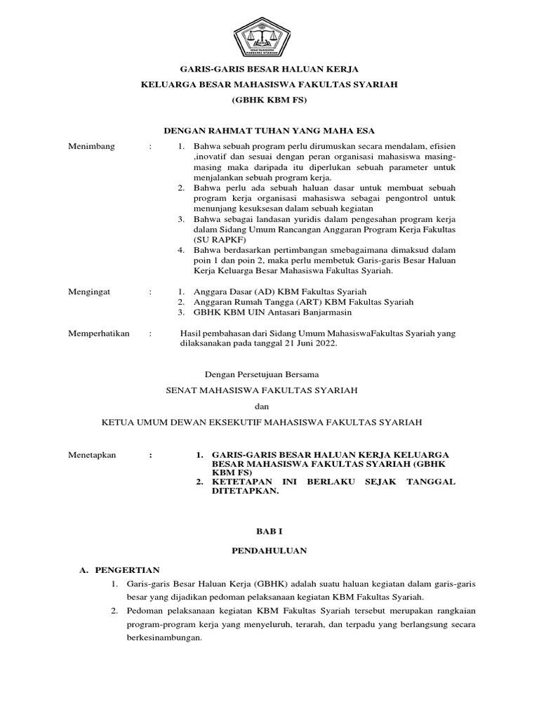 GBHK KBM Fakultas Syariah... | PDF