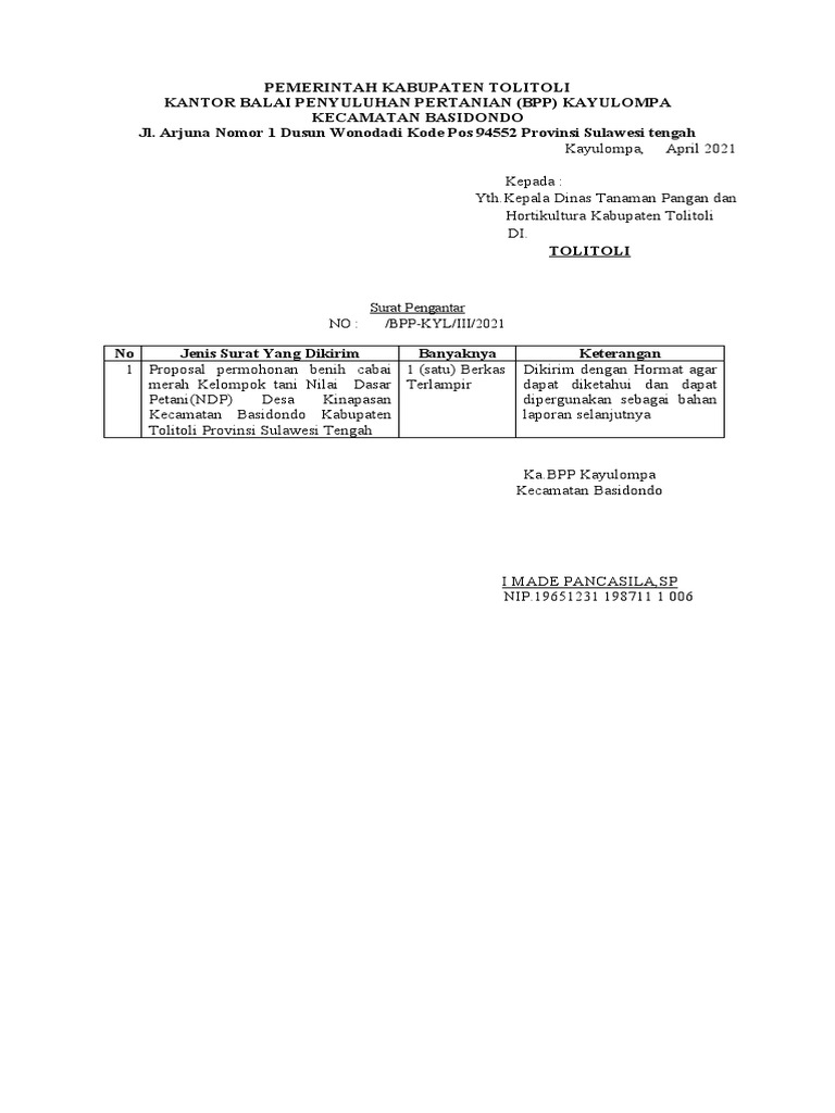 Proposal Bantuan Benih Cabai Merah | PDF