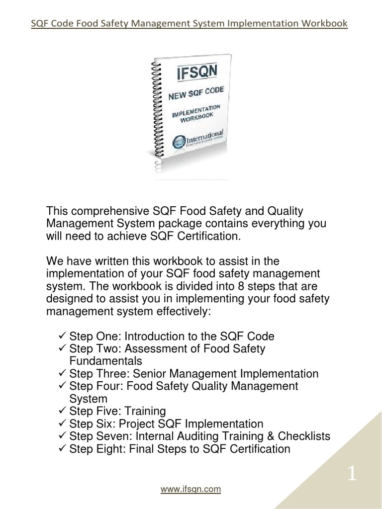 SQF Implementation Workbook - Sample | PDF | Food Safety | Hazard ...