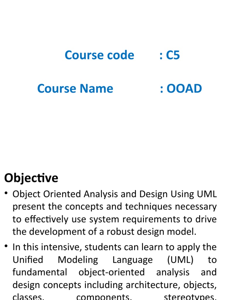 Object Oriented Analysis and Design (OOAD) | Download Free PDF | Class (Computer Programming ...