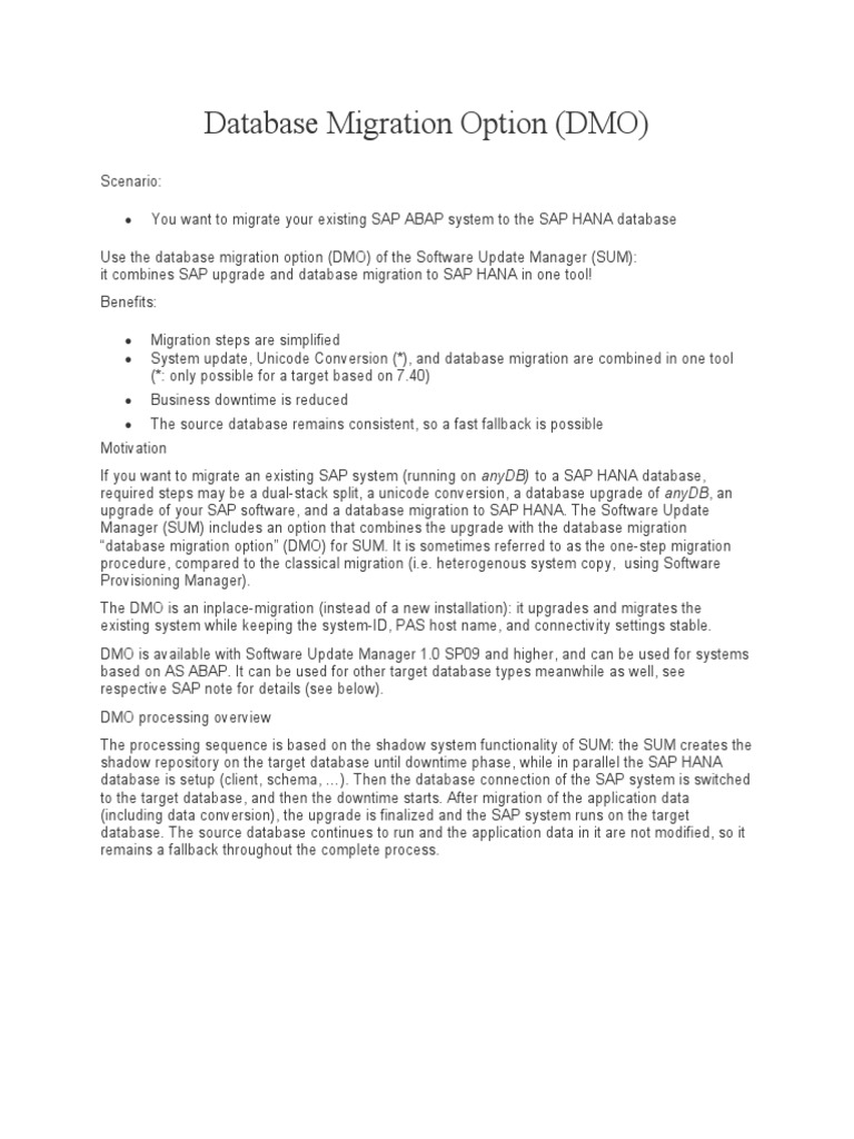 Database Migration Option | PDF | Databases | Information Age